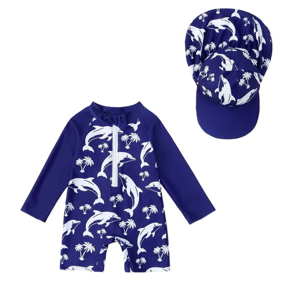 Byoo Boy Sun Protection One Piece Swimsuit Long Sleeve Swimwear with ...