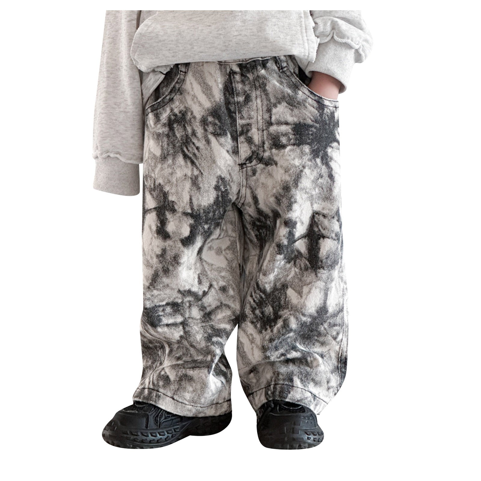 Byoo Infant Boy Tie-Dye Jeans Soft Loose-Fit High Rise Elastic Waist ...
