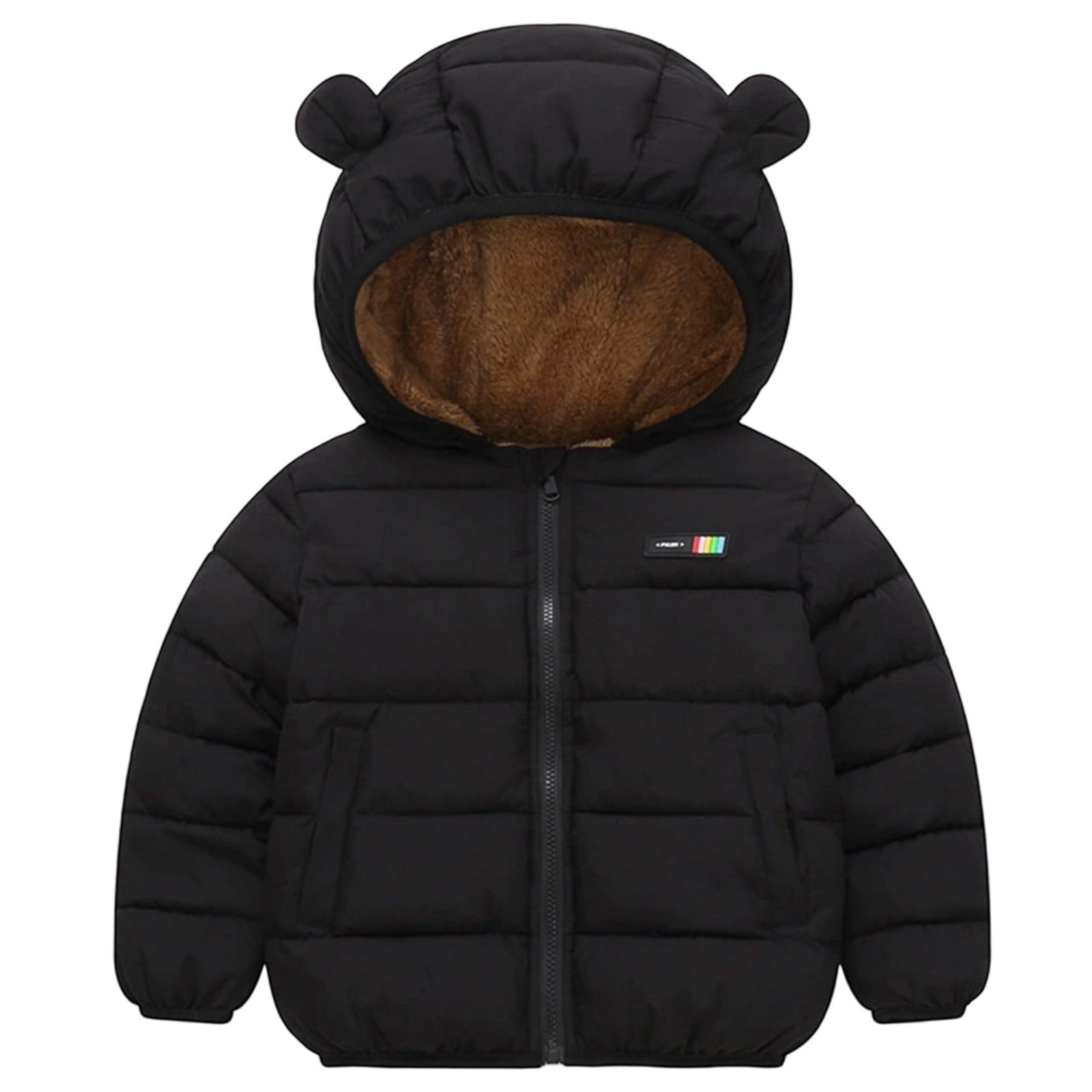 Byoo Infant Boys Down Coat Fleece Lined Solid Color Hooded Zip Up ...
