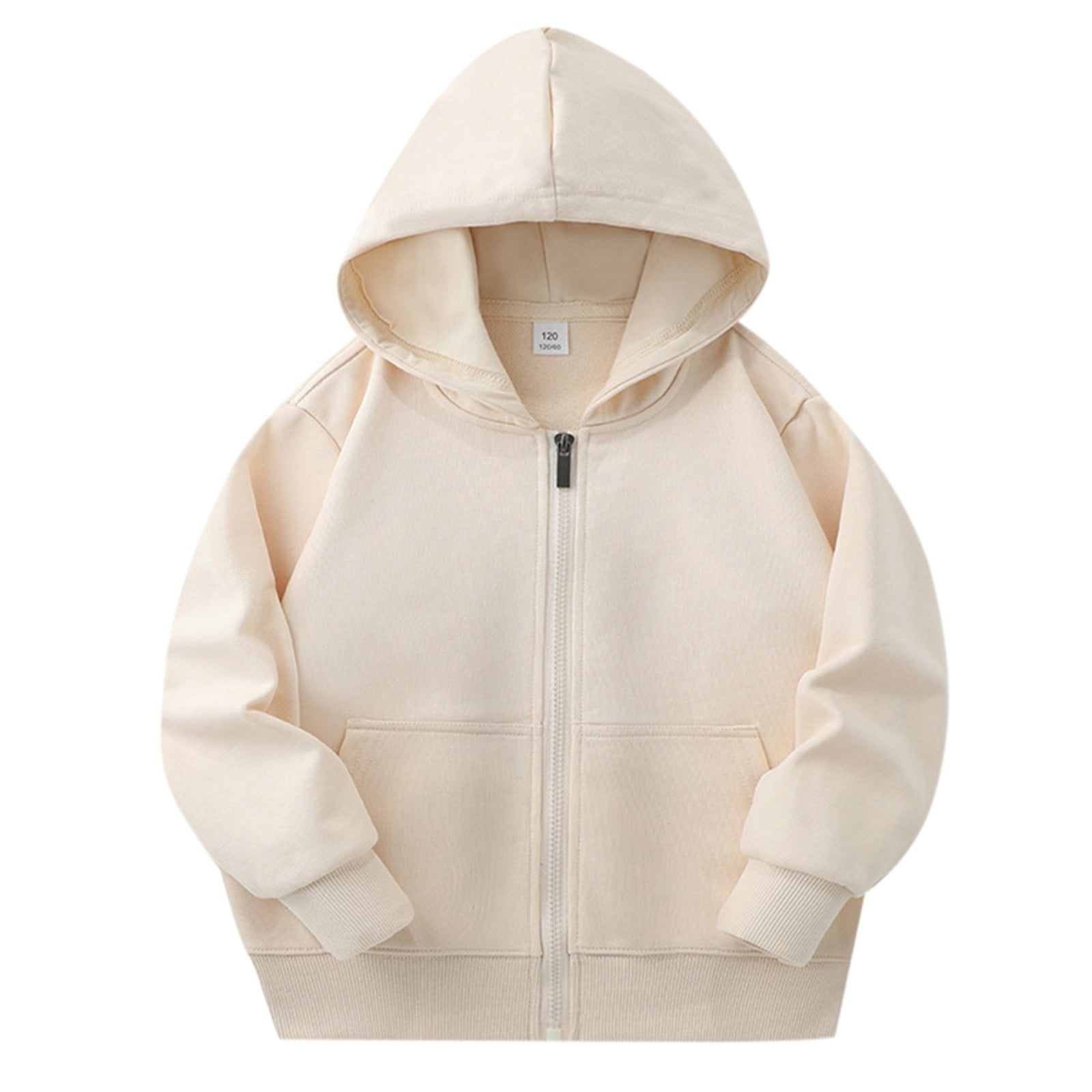 Byoo Boys Hoodie Jacket Solid Color Zipper Kangaroo Pocket Hooded ...