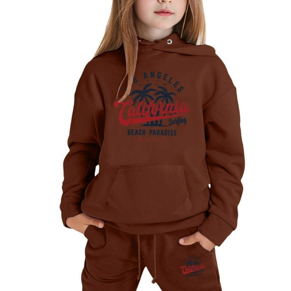 Byoo Infant Girls' Letter Graphic Hoodie Set Fleece Lined Pullover ...