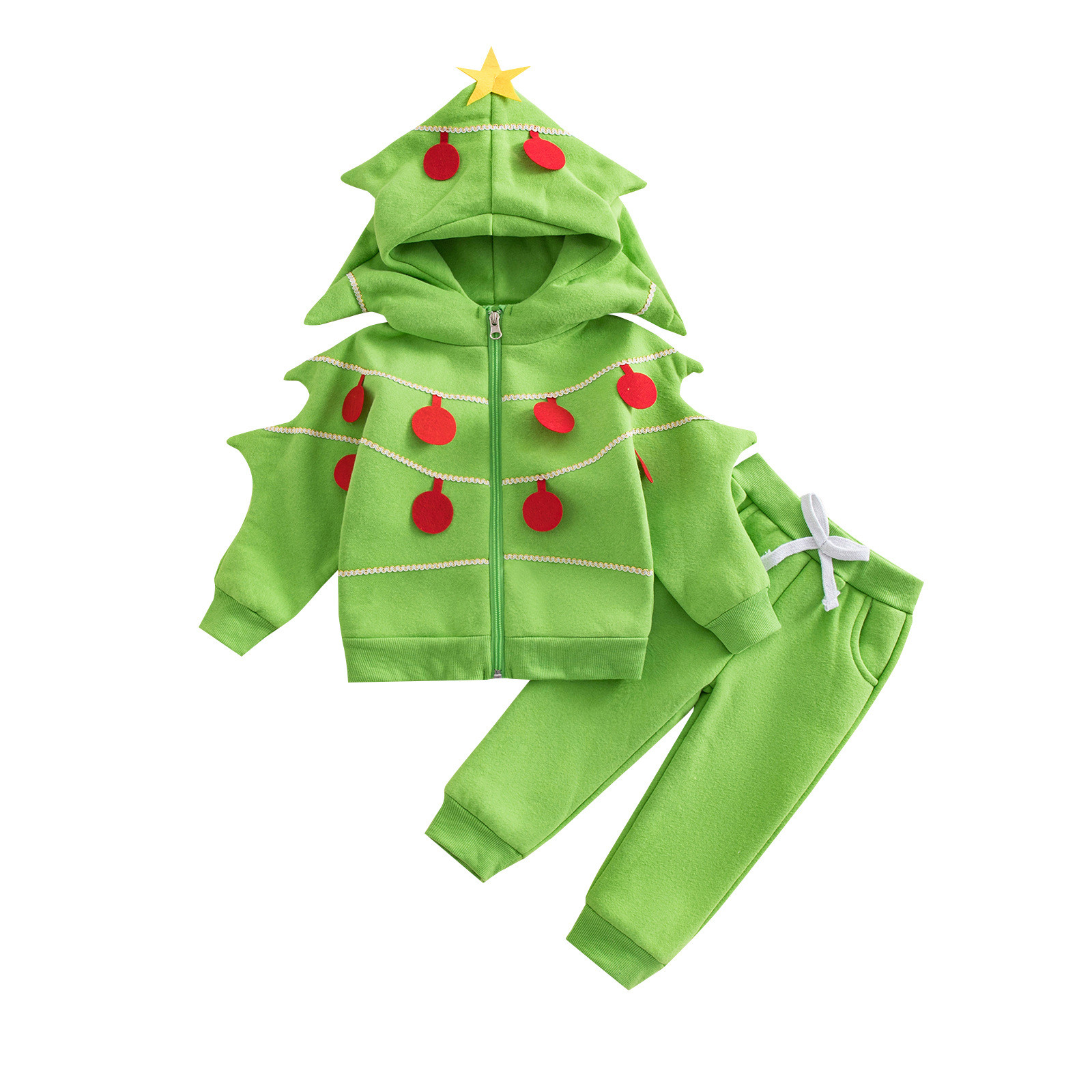 Byoo Infant Girls Sweatsuit Sets Christmas Tree Full Zip Hooded ...