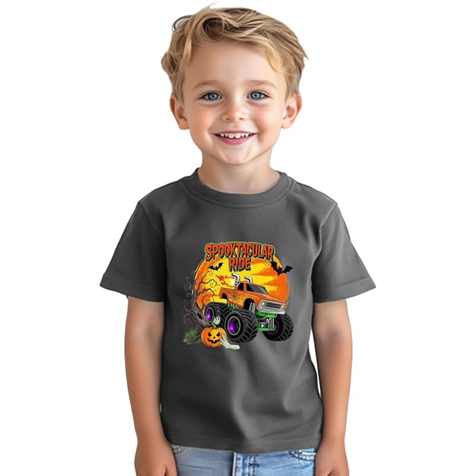 Byoo Kids Halloween Short Sleeve Graphic Tee Boys Girls Cotton Crew ...