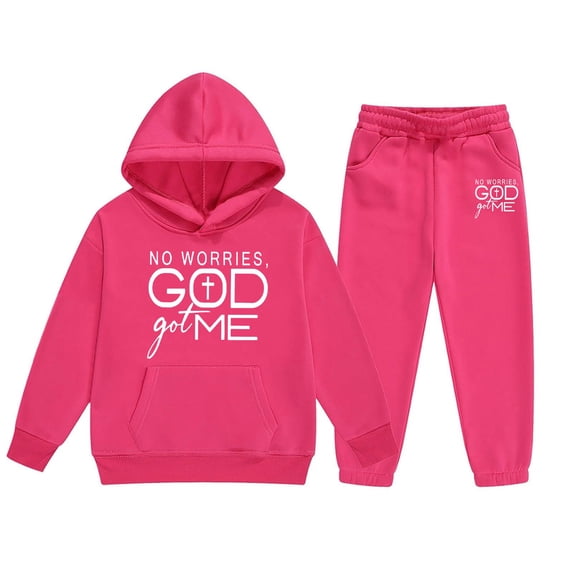 Byoo Letter Graphic Big Girls Sweatsuit Sets Fleece Lined Pullover ...