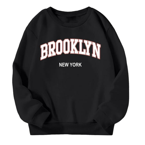Byoo Letter Graphic Little Boy Sweatshirt Loose Fit Long Sleeve Crew ...