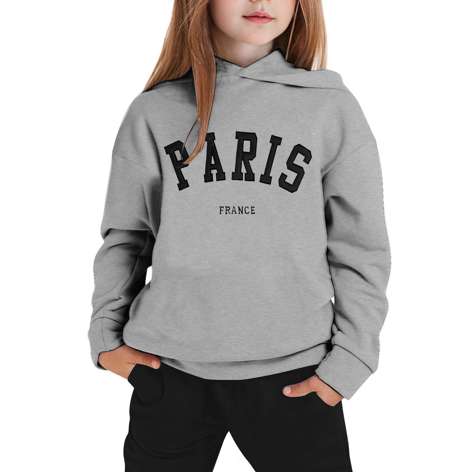 Byoo Letter Graphic Tween Girl Tracksuit Set Hoody Kangaroo Pocket ...