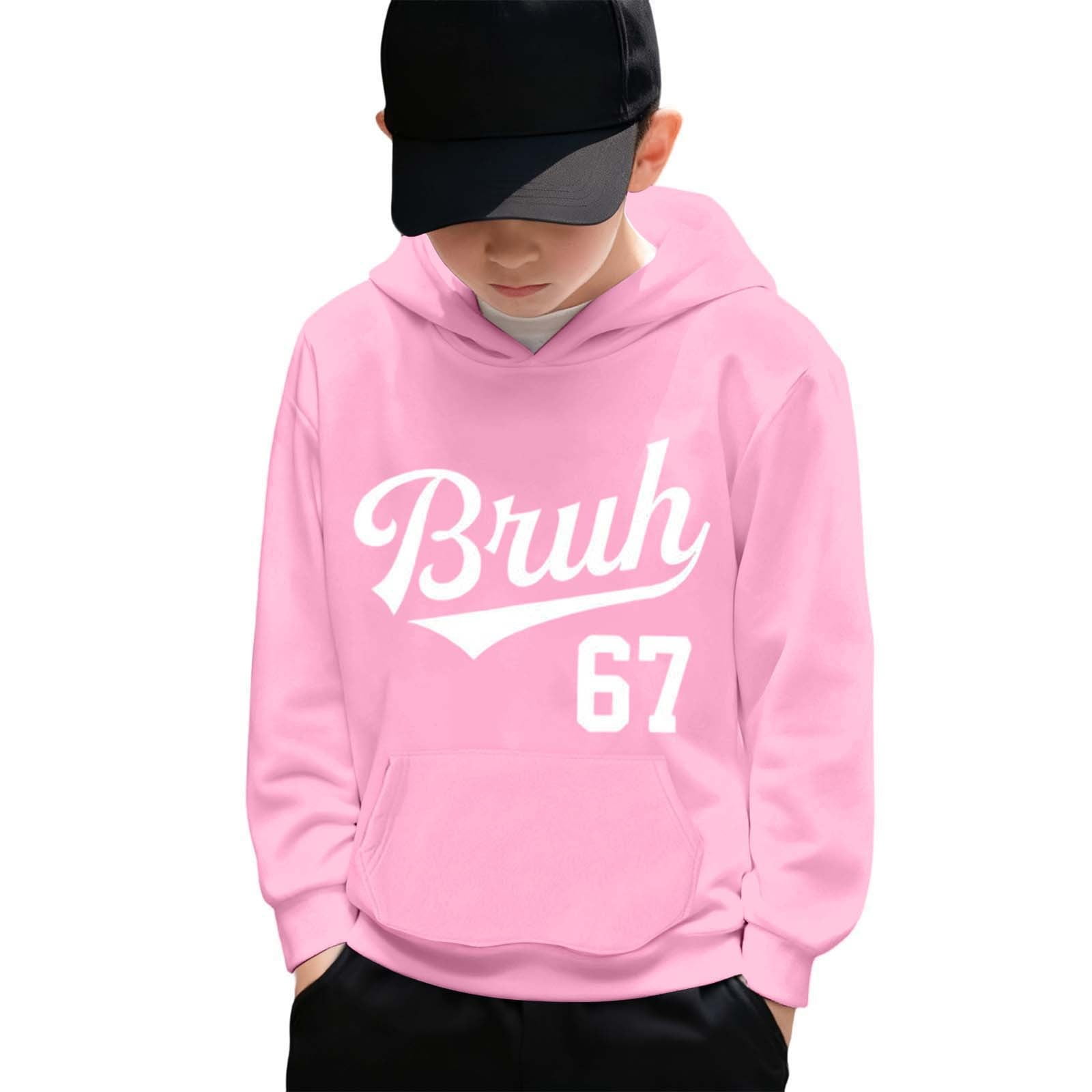 Byoo Letter Print Big Boy Sweatshirt Kangaroo Pocket Hooded Long ...