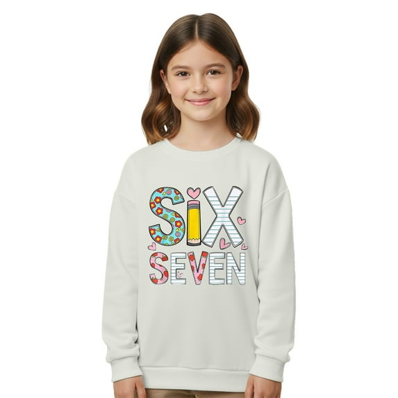 Byoo Letter Printing Sweatshirt for Little Girls Breathable Crew Neck ...