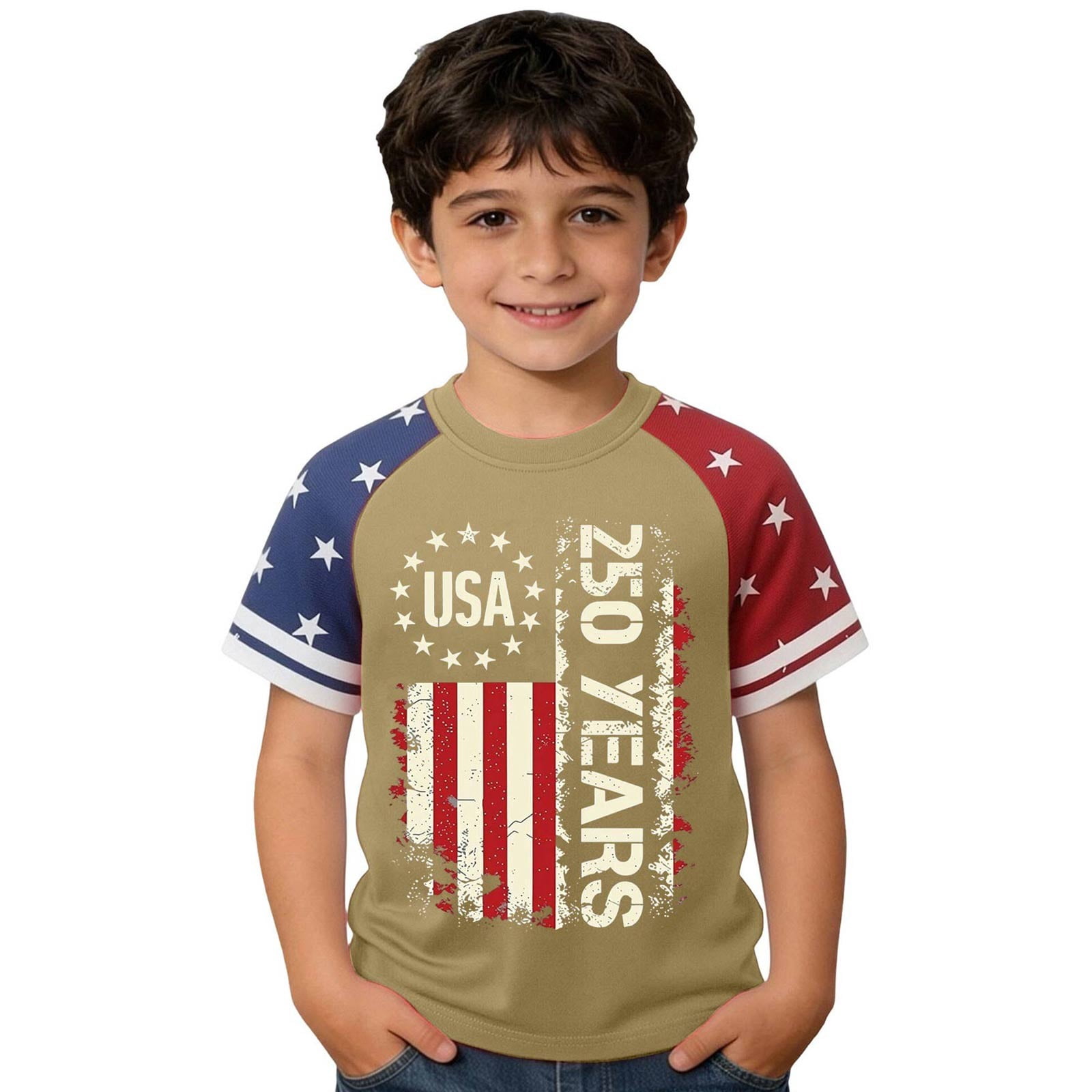 Byoo Little Boy Comfortable T Shirt Short Sleeve Patriotic Leisure Kids ...