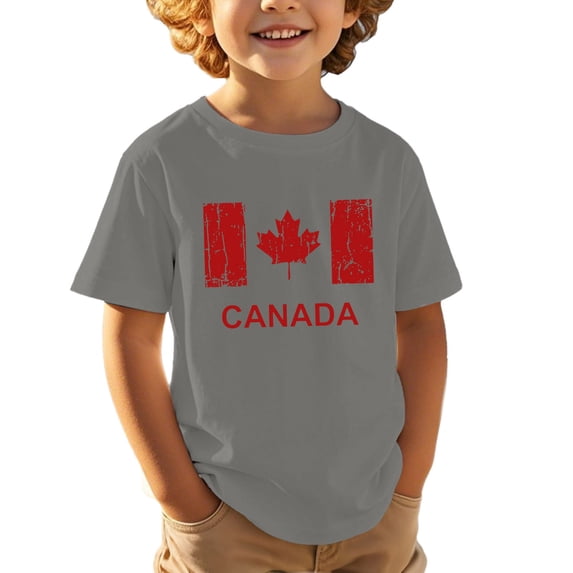 Byoo Little Boy Graphic Tee Shirt Basic Maple Leaf Print Short Sleeve ...