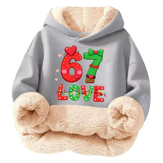 Byoo Little Boy Valentine Day Hoodie Number Graphic Fleece Lined Hoody ...