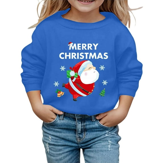 Byoo Little Boys Sweatshirt Christmas Santa Claus Graphic Long Sleeve ...