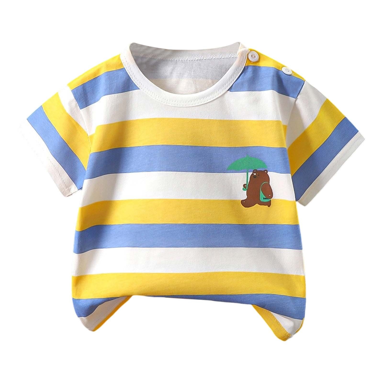 Byoo Little Boys T-Shirt Striped Short Sleeve Crew Neck T Shirt Kids ...