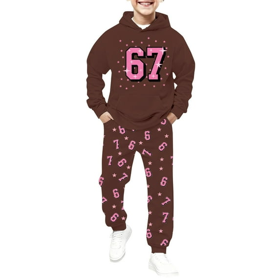 Byoo Little Boys Tracksuit Sets 2 Piece Number Print Thick Fleece ...