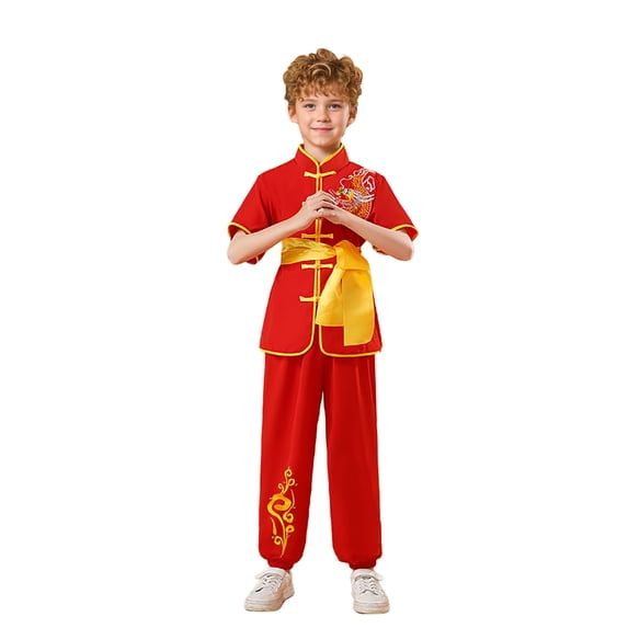Byoo Little Boys Traditional Martial Arts Uniform Short Sleeve Top ...
