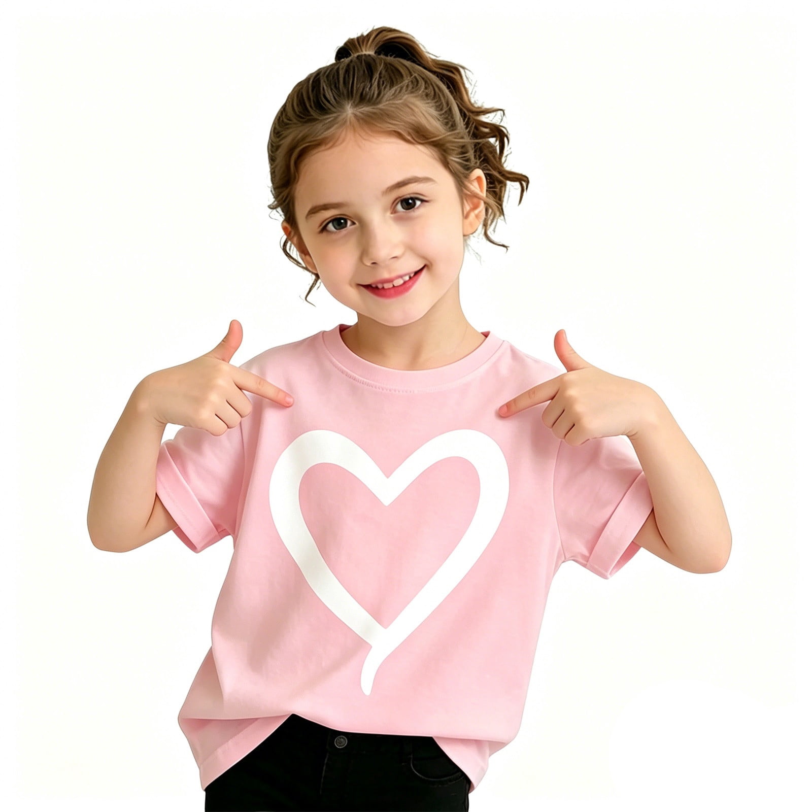 Byoo Little Girl Graphic Tshirt Soft Daily Short Sleeve Crewneck ...