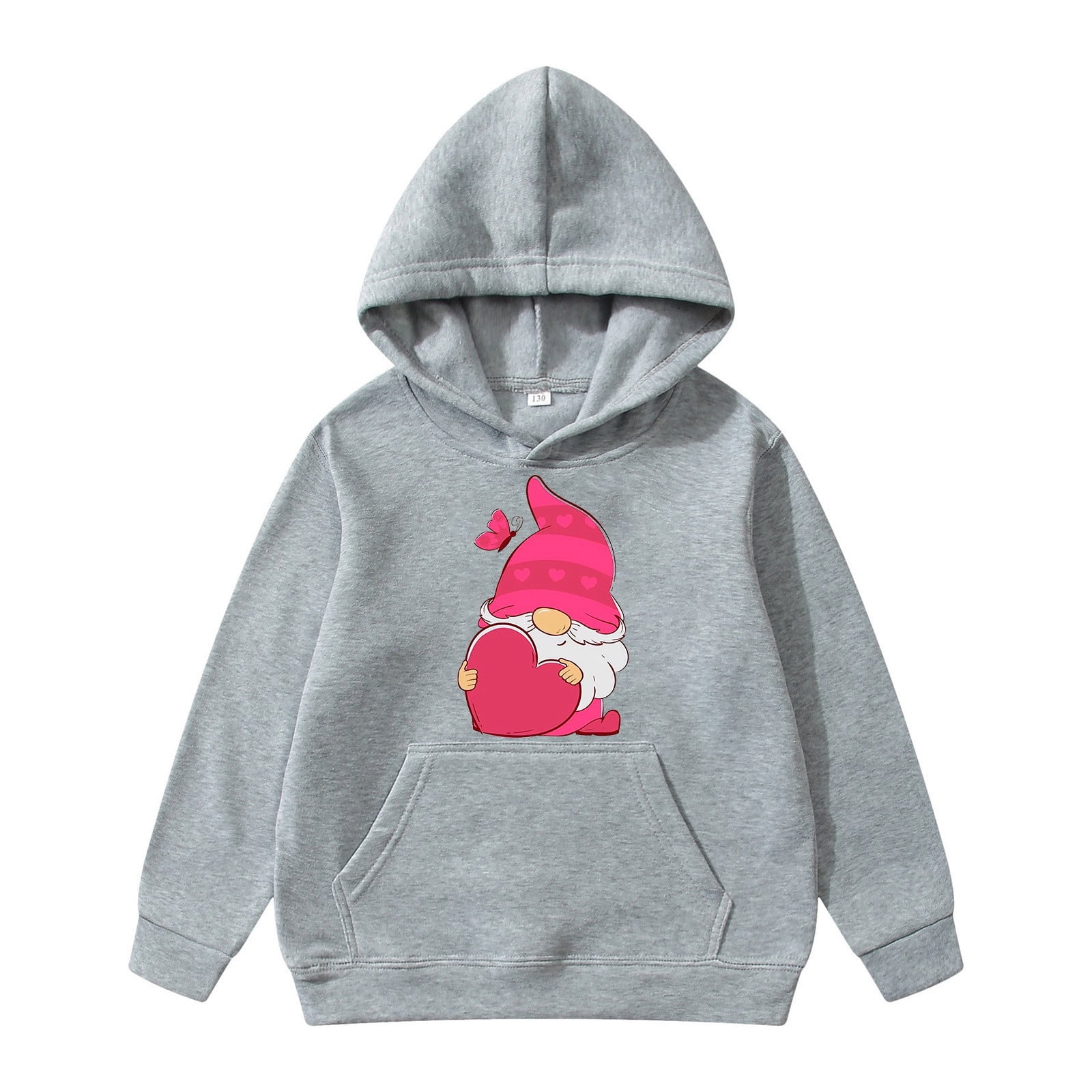 Byoo Little Girl Hoodie Kangaroo Pocket Hooded Heart Graphic Valentine ...