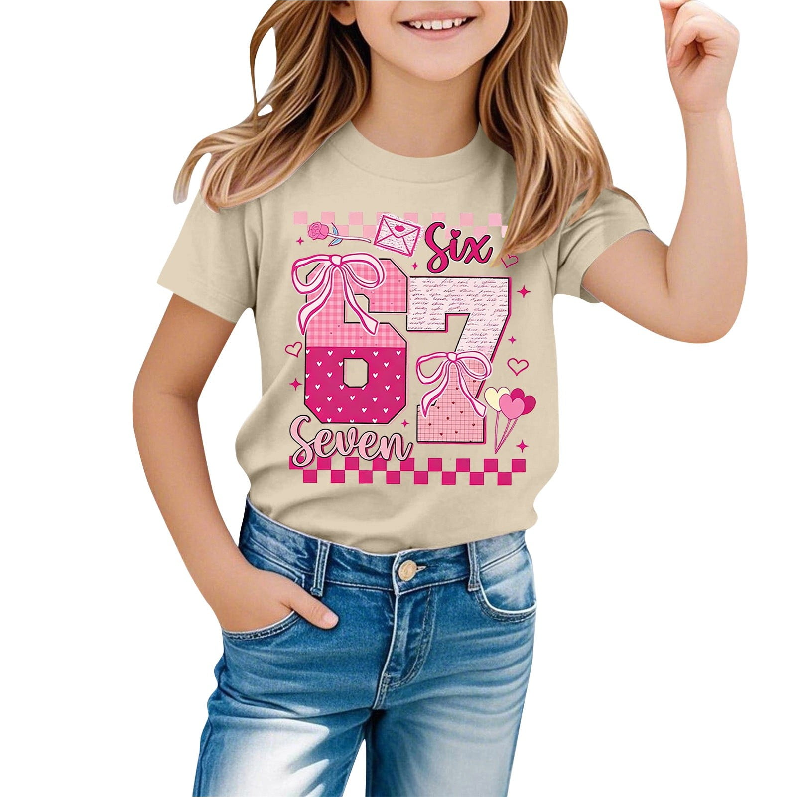 Byoo Little Girl TShirt Valentine's Day Number Printed Short-Sleeve ...