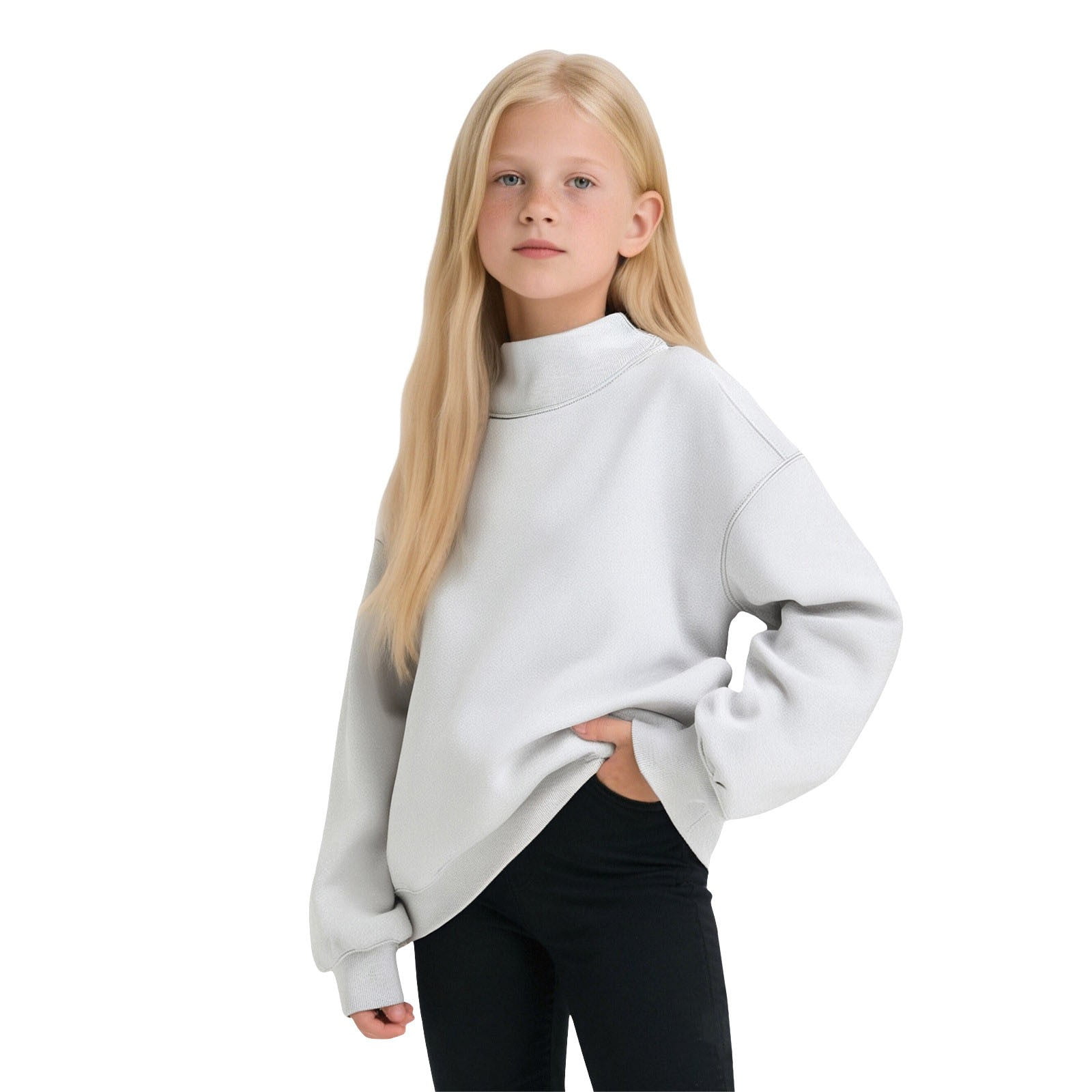 Byoo Little Girls Character Clothing Solid Color High Neck Long Sleeve ...