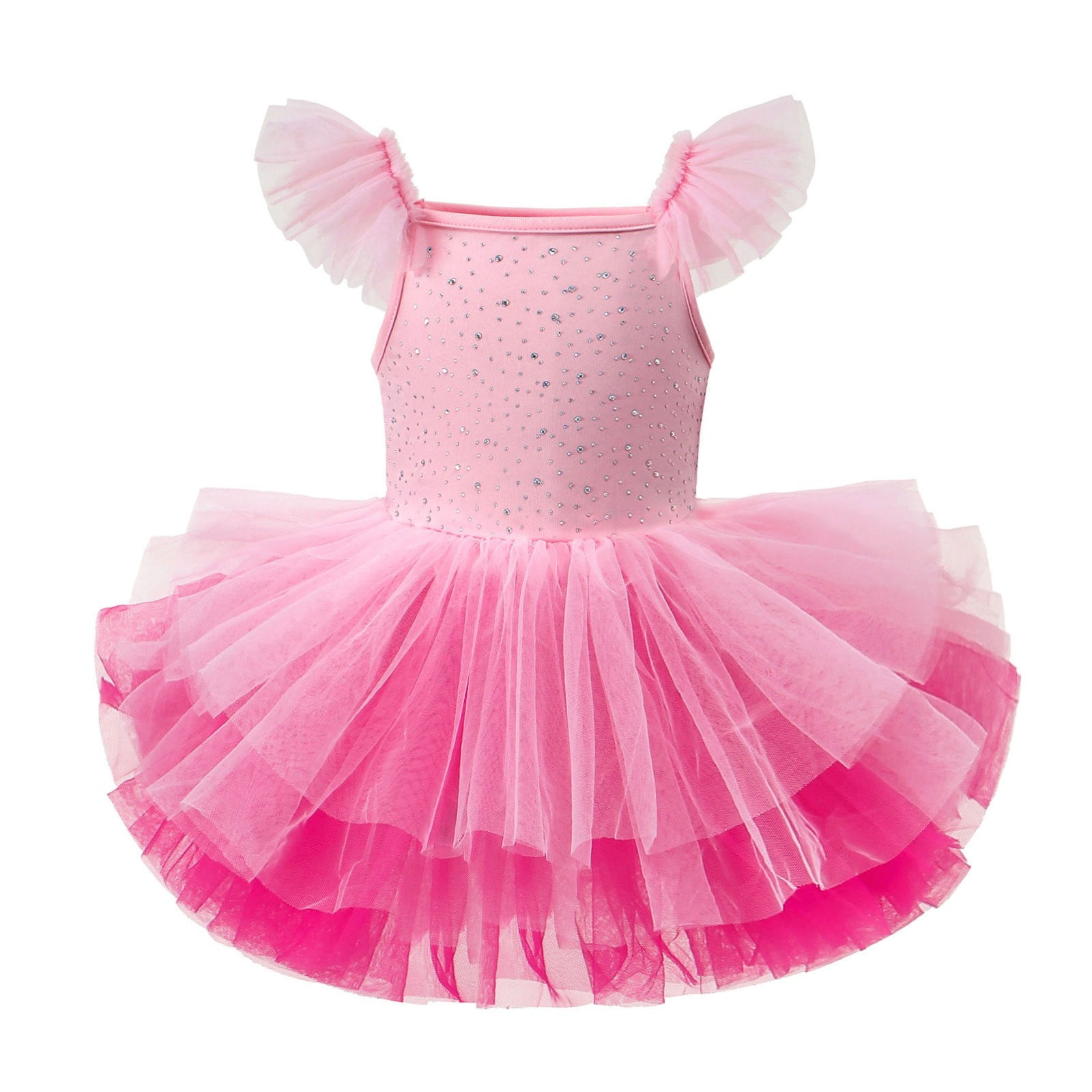 Byoo Little Girls Dance Tutu Dress Sequin Solid Color Sleeveless Ballet ...