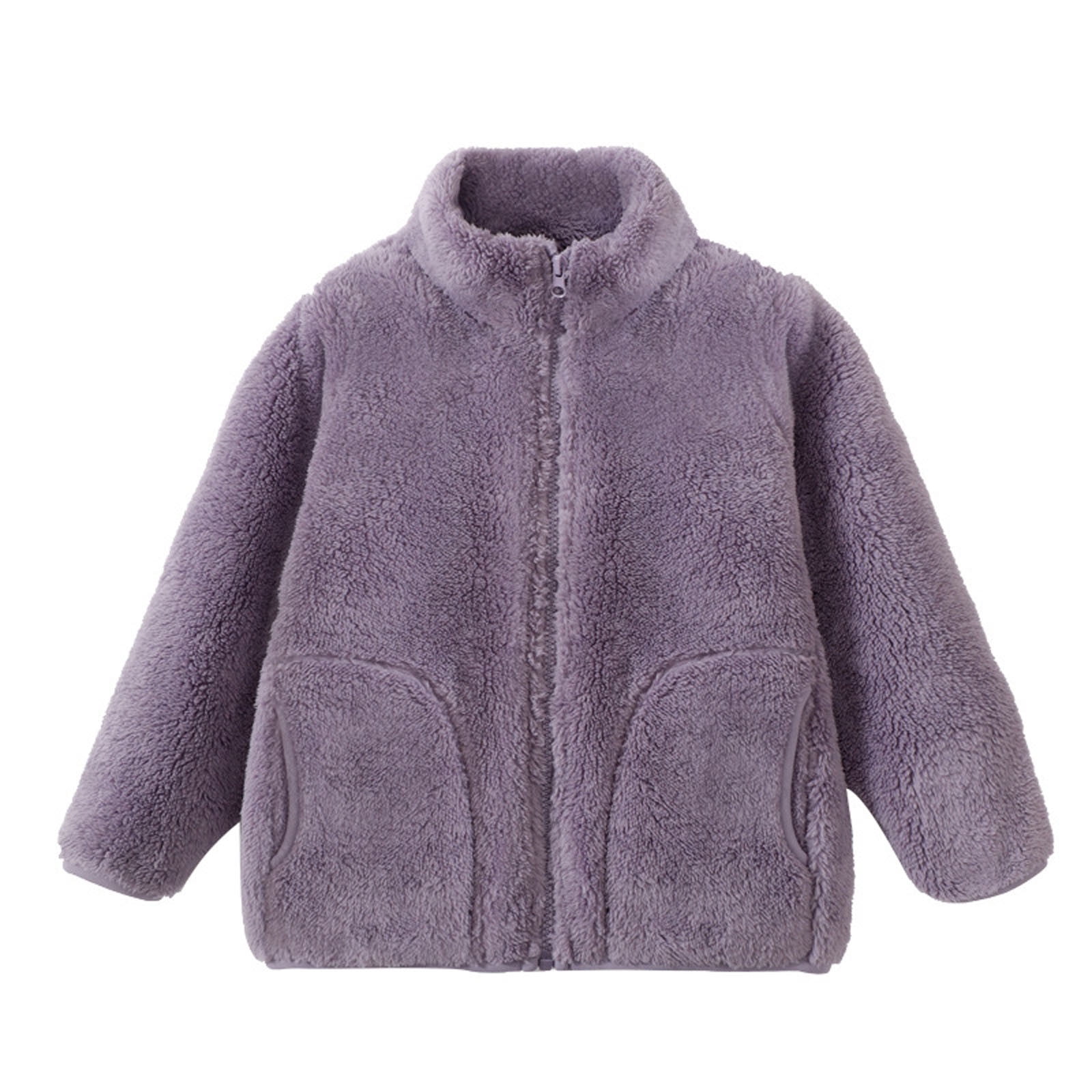 Byoo Little Girls Lined Jacket Solid Color Full Zip Stand Collar Jacket ...