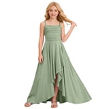 Byoo Little Girls Formal Dress Solid Spaghetti Strap High Low Ruched ...