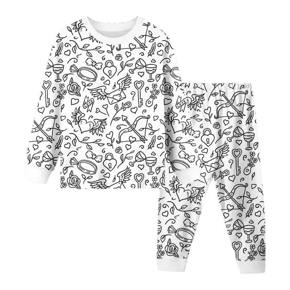 Byoo Little Girls Homewear Set Valentine's Day Kid DIY Hand Painted ...