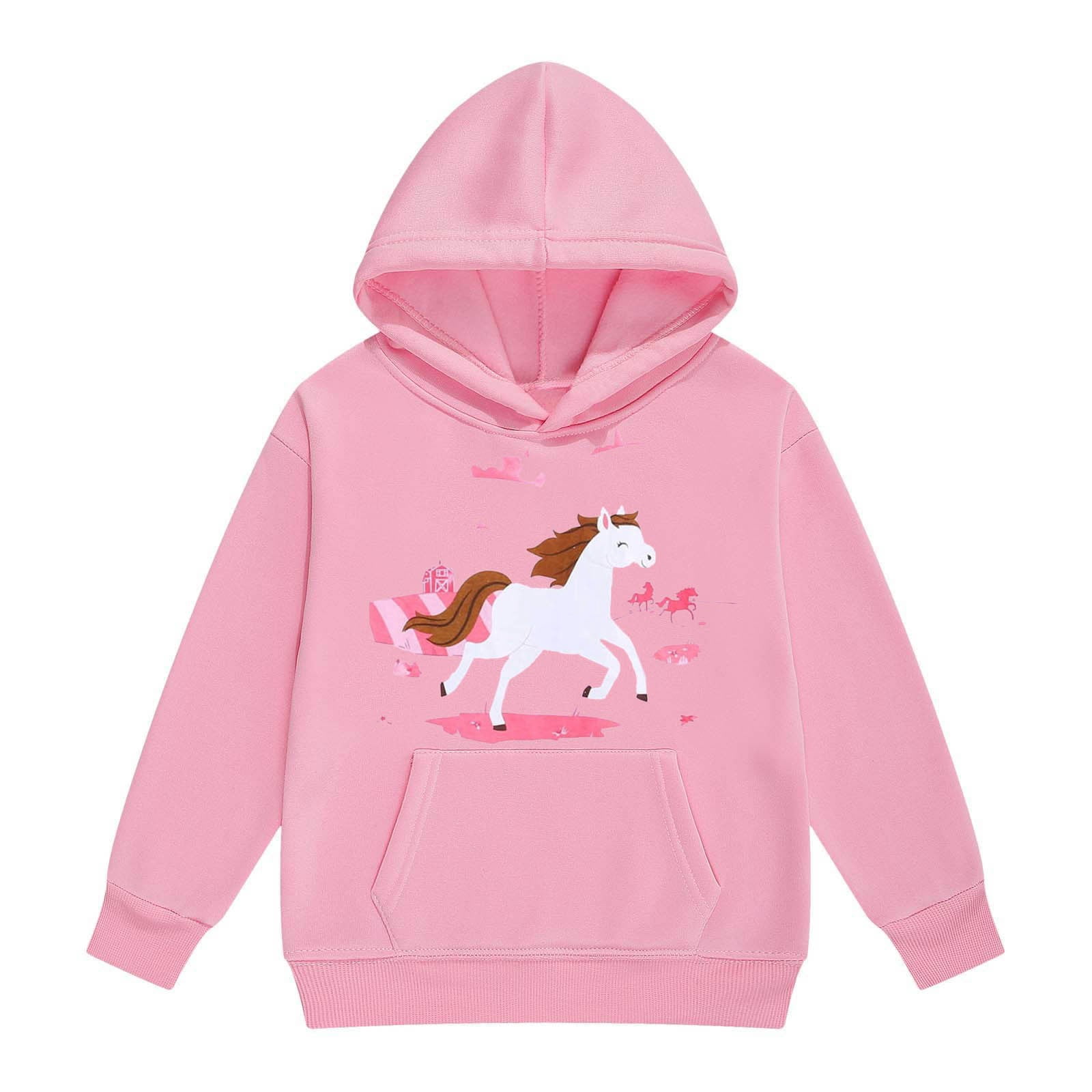 Byoo Little Girls Horse Print Sweatshirts Oversize Long Sleeve Pullover ...