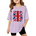Byoo Little Girls Oversized Short Sleeve T-Shirt Vintage Union Jack ...