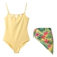 Byoo Little Girls Tropical Print Swimsuit Trendy UPF 50+ One Piece Wrap ...