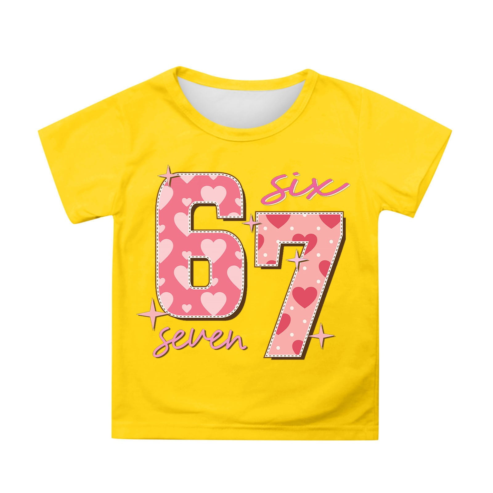 Byoo Little Girls Valentine T-Shirt Short Sleeve Number Graphic Cartoon ...