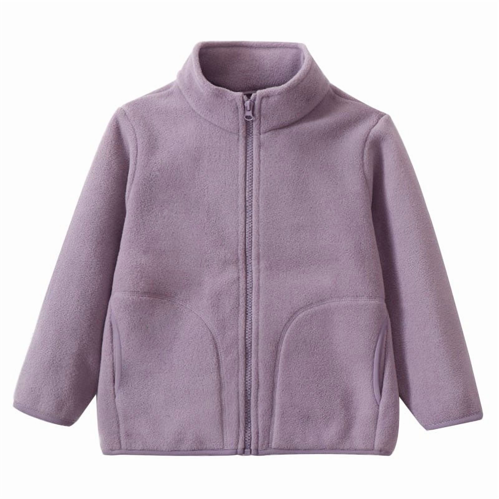 Byoo Little Girls Zip Sweatshirt Solid Fleece Zipper up Stand Up Collar ...