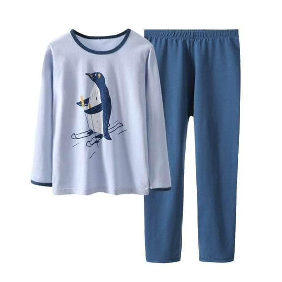 Byoo Newborn Boys Outfit Penguin Print Long Sleeve Round Neck Pullover ...