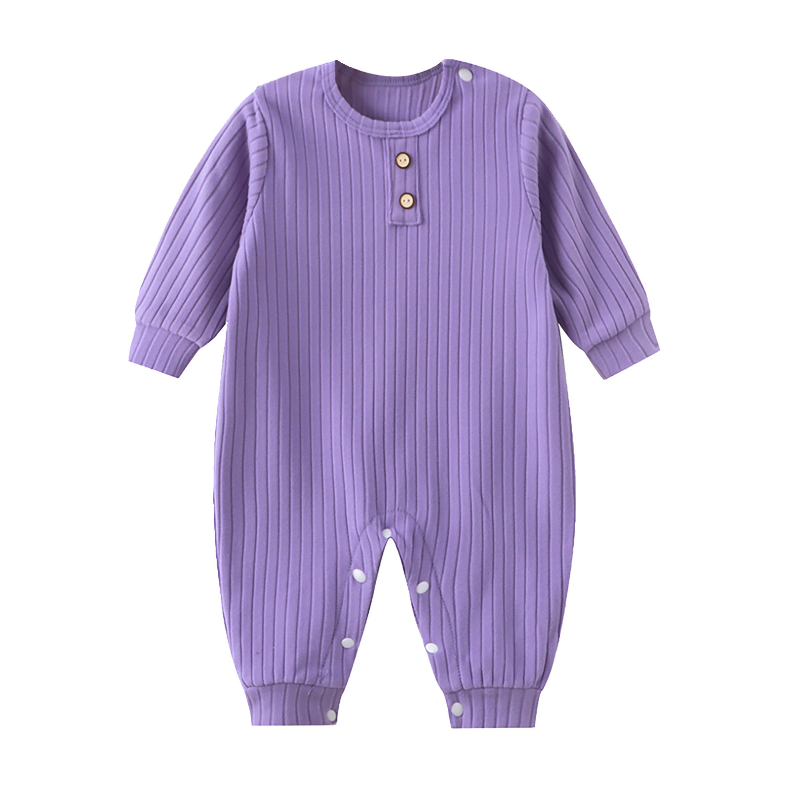 Byoo Boys Outfits Solid Color Ribbed Long Sleeve Baby Warm Romper ...