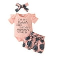 Byoo Newborn Girls Father'S Day Ruffle Romper Floral Print Shorts With ...