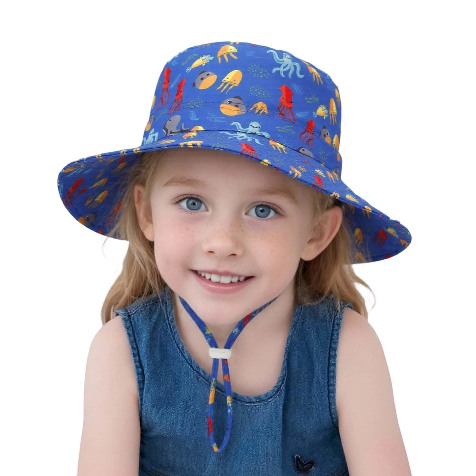 Byoo Newborn Girls Floral Daisy Printed Bucket Hat Adjustable Chin ...