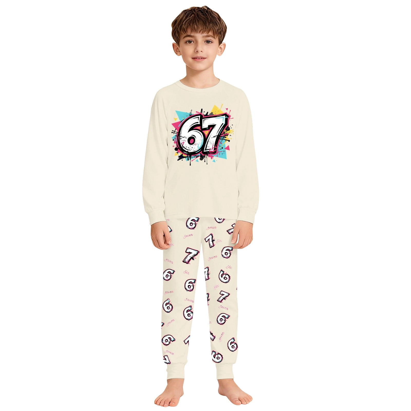 Byoo Number Graphic Loungewear Outfit for Little Boy Long Sleeve ...