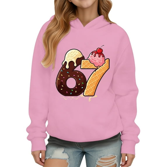 Byoo Number Printed Hoodie for Little Girls Lightweight Pullover Hoody ...