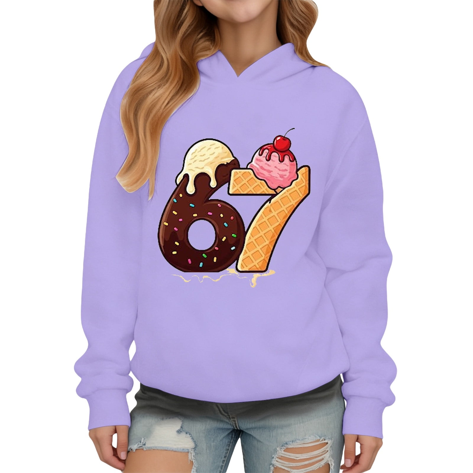 Byoo Number Printed Hoodie for Toddler Girls Lightweight Pullover Hoody ...