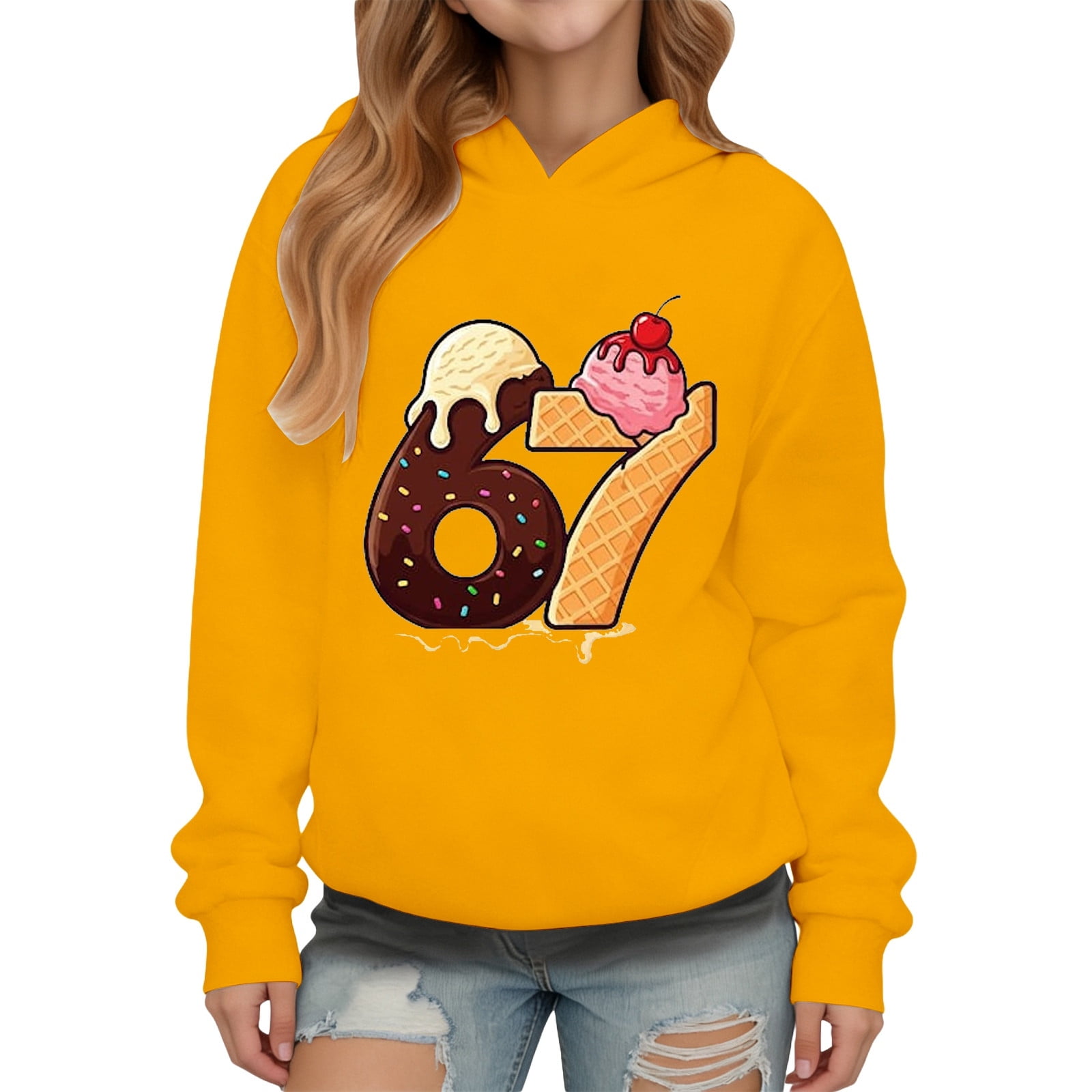 Byoo Number Printed Hoodie for Toddler Girls Lightweight Pullover Hoody ...