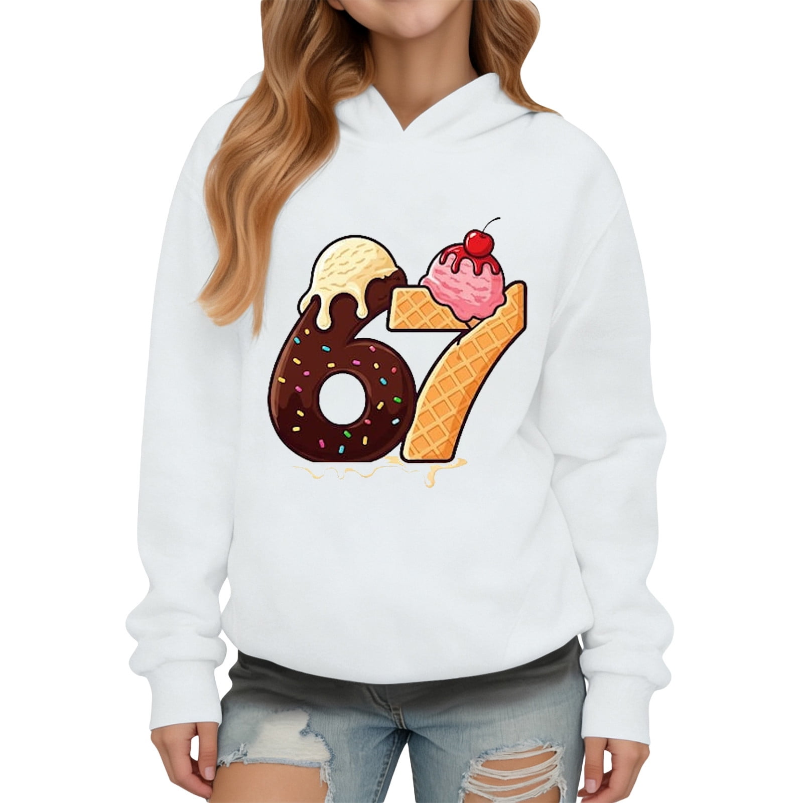 Byoo Number Printed Hoodie for Toddler Girls Lightweight Pullover Hoody ...