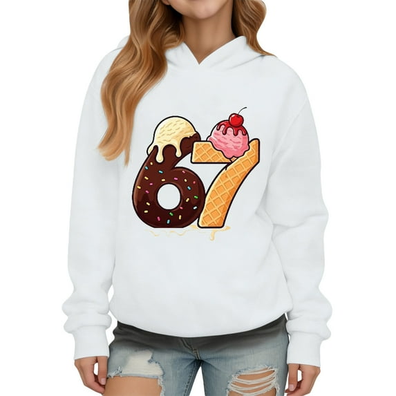 Byoo Number Printed Hoodie for Toddler Girls Lightweight Pullover Hoody ...