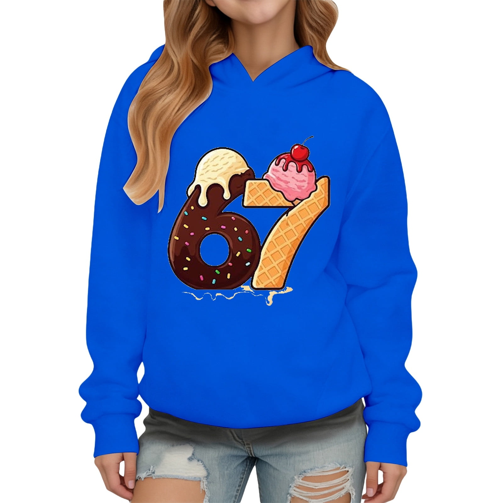 Byoo Number Printed Hoodie for Tween Girls Lightweight Pullover Hoody ...