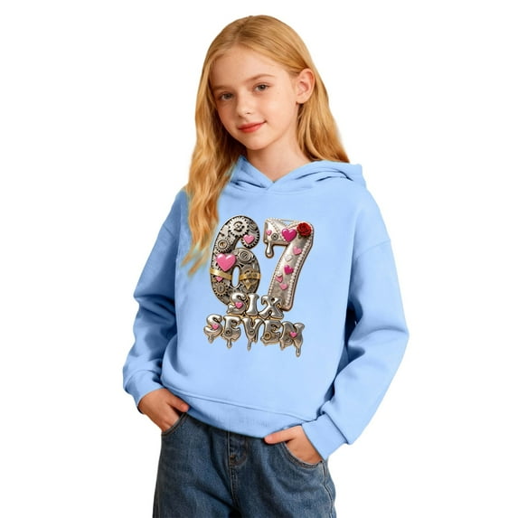 Byoo Number Printing Hoodie for Big Girl Valentine Day Full Sleeve ...