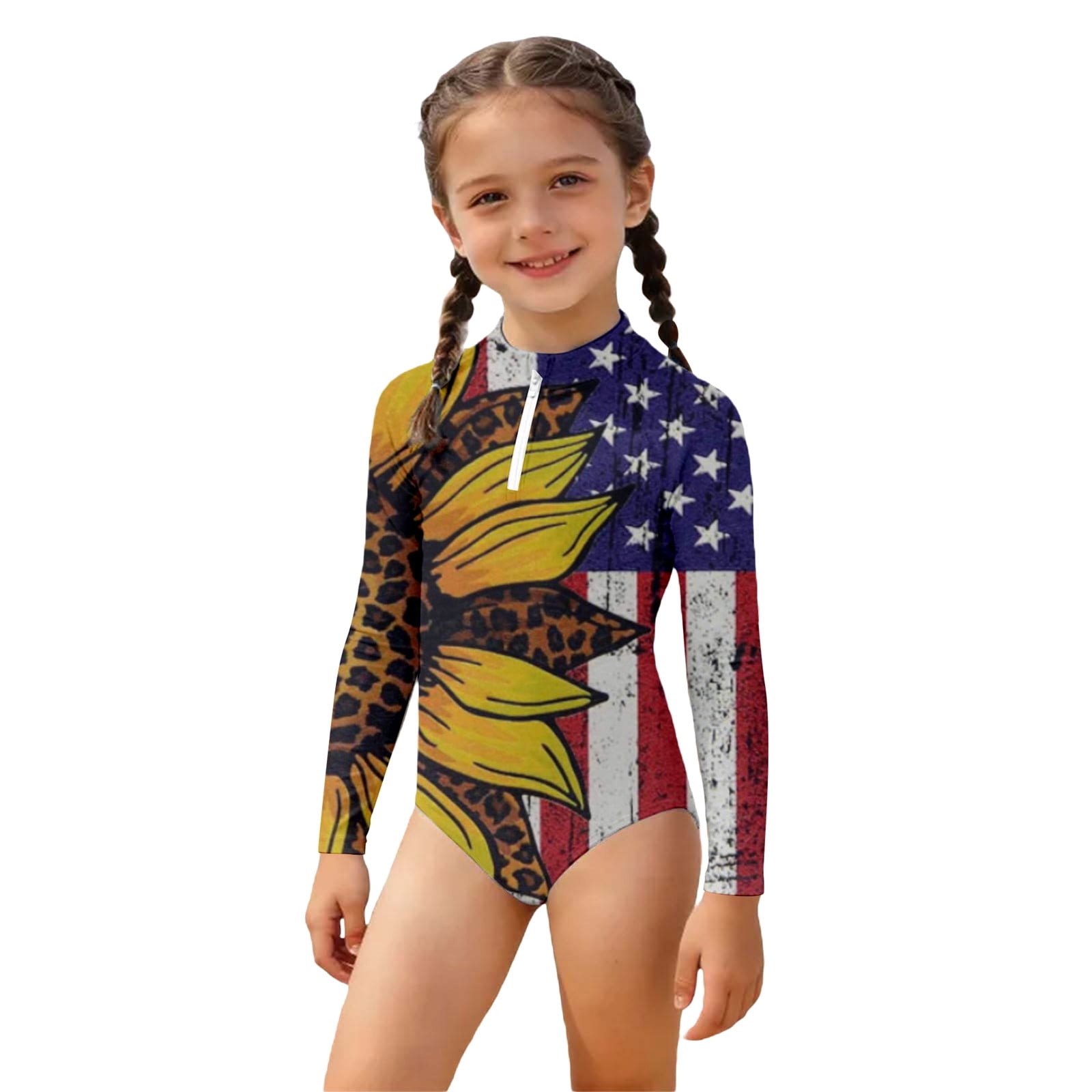 Byoo One-Piece Swimsuit for Tween Girl Comfort Zipper Full Sleeve Snug ...