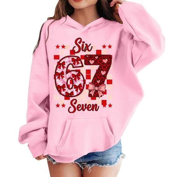 Byoo Oversize Hooded Sweatshirt for Toddler Girl Valentine's Day Sweet ...