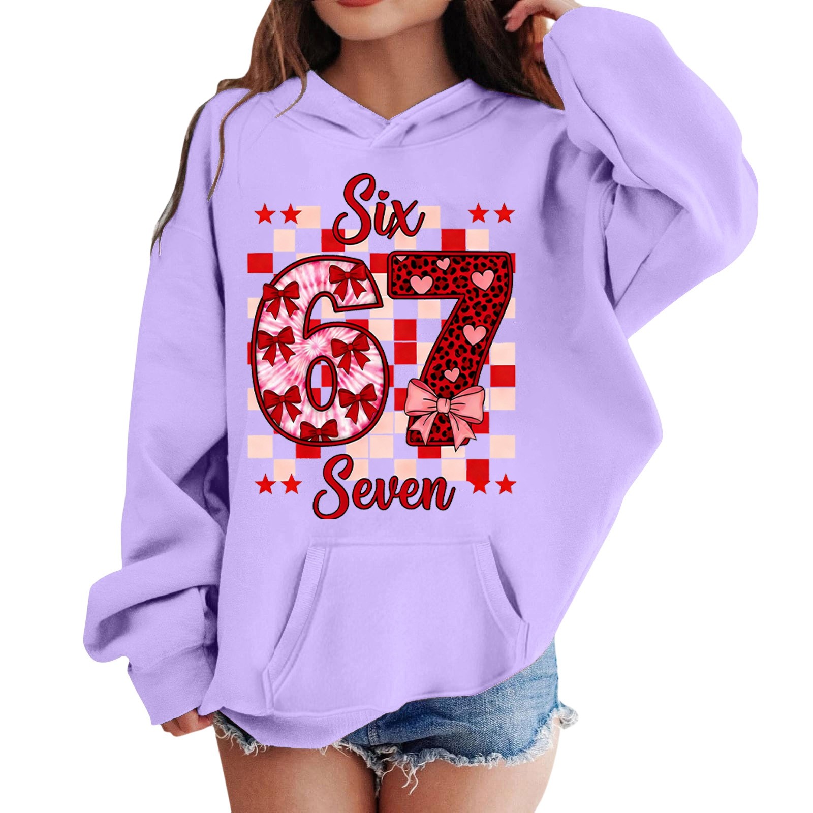 Byoo Oversize Hooded Sweatshirt for Tween Girl Valentine's Day Sweet ...