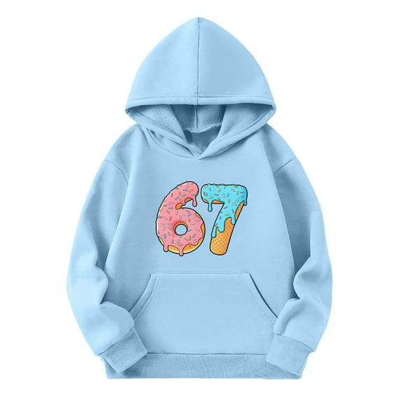 Byoo Oversized Tween Girls Sweatshirt with Pocket Casual Number Printed ...
