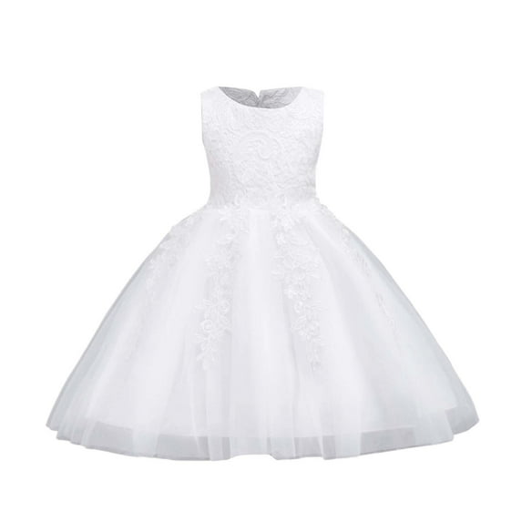 Byoo Party Dress for Little Girls Solid Color Sleeveless Tulle Dress ...