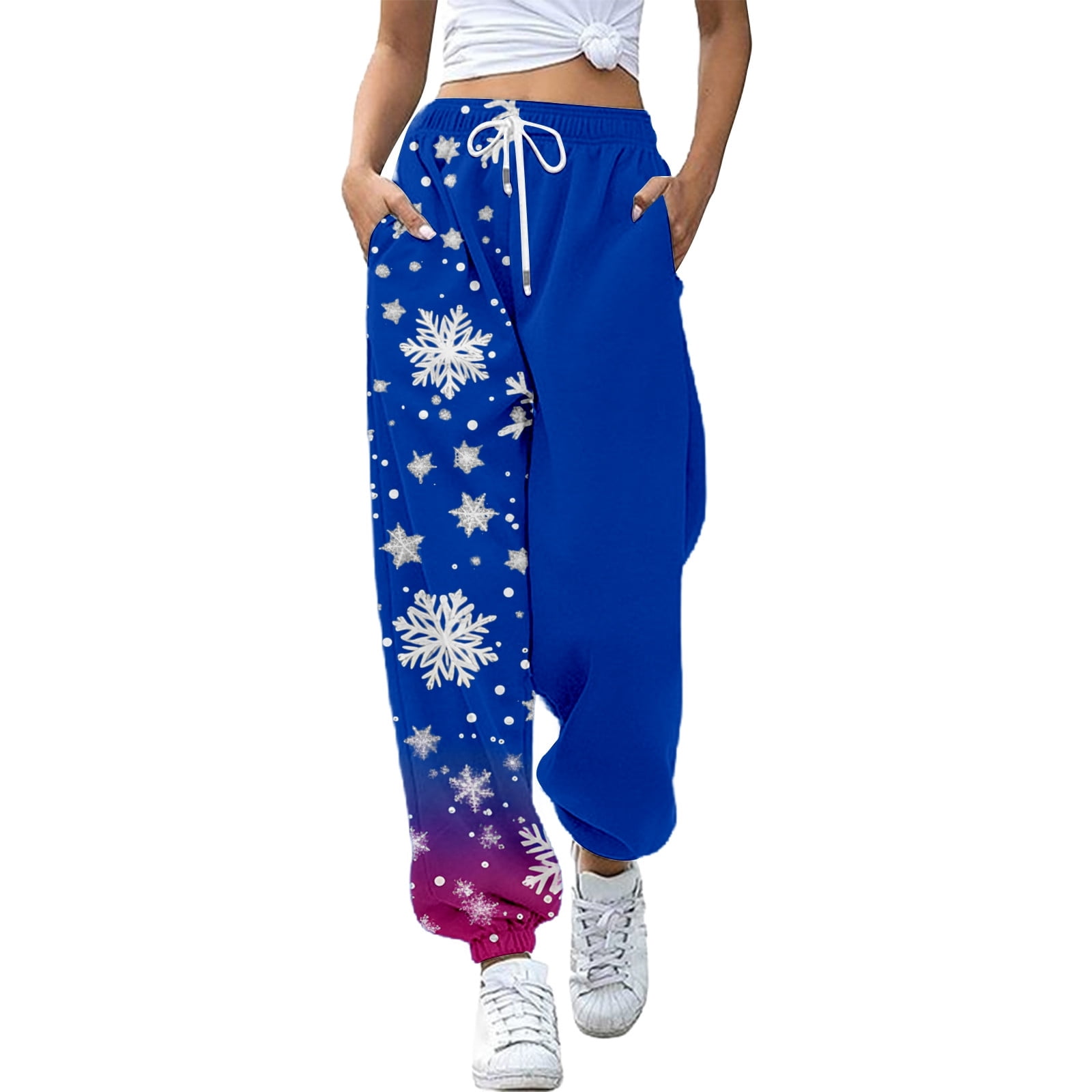 Byoo Snowflake Print Big Girls' Jogger Pants Soft Cozy Elastic ...
